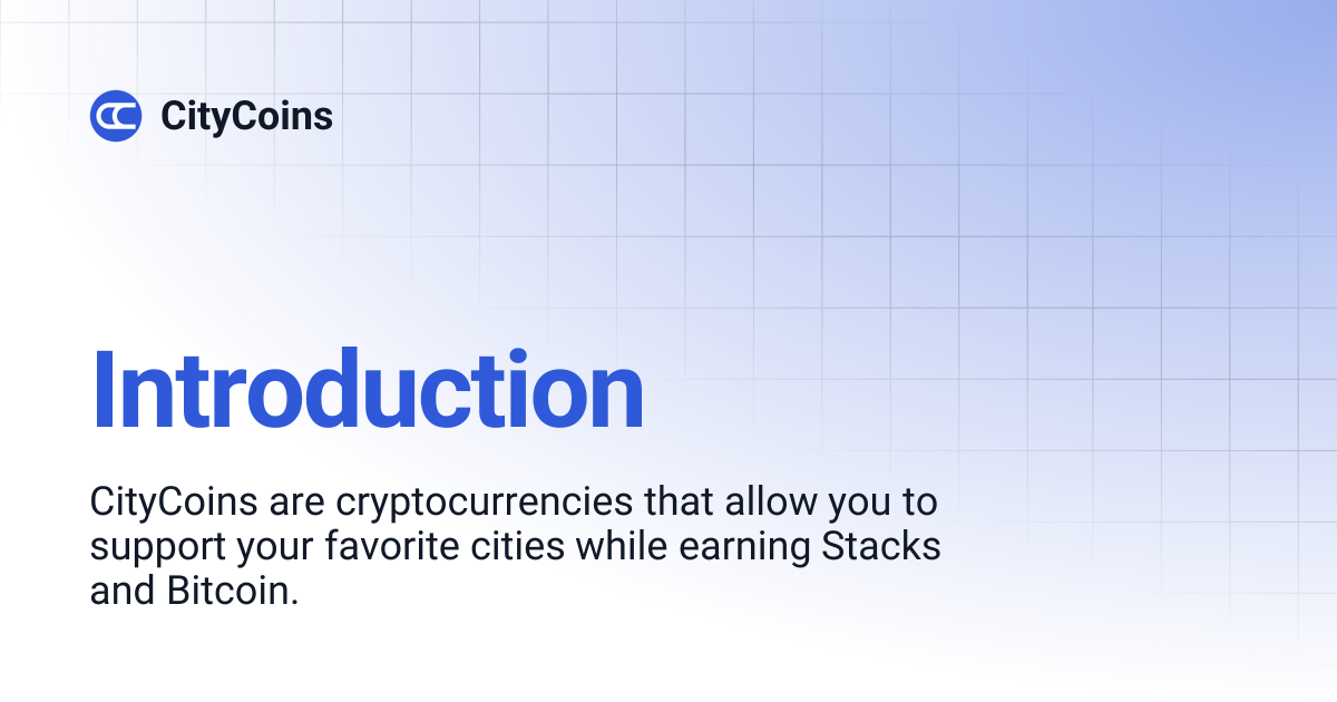 Introduction | CityCoins